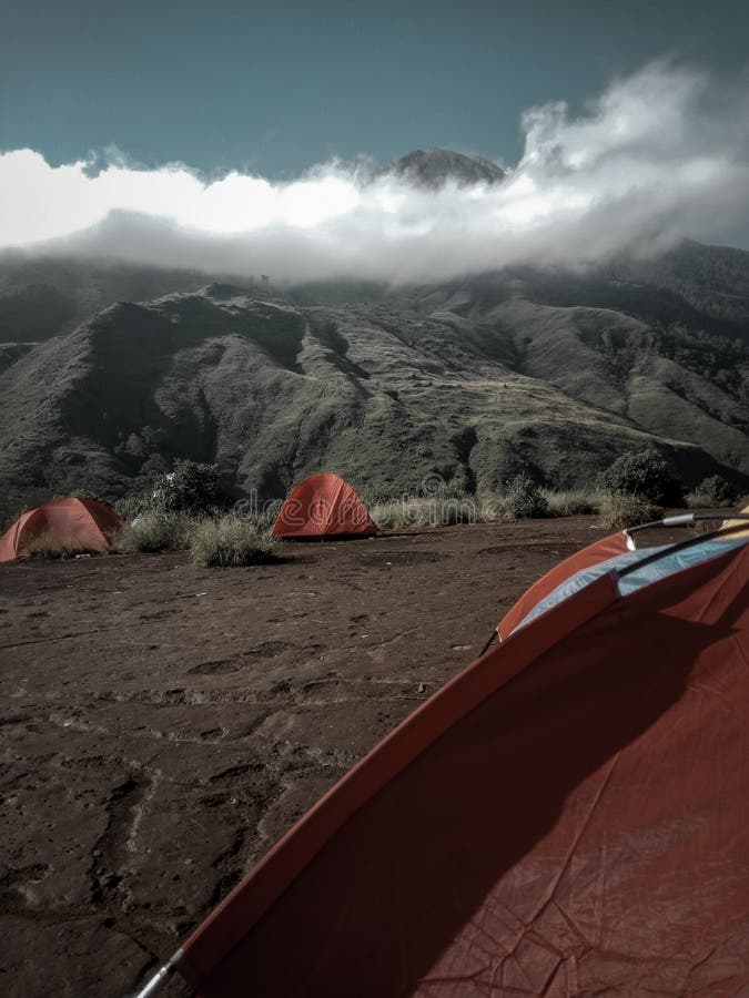 Camping on a Beautiful Mountain Editorial Photography - Image of ...