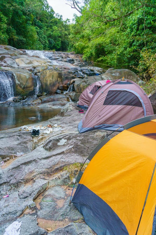Behind a waterfall stock image. Image of pond, autumn - 21868309