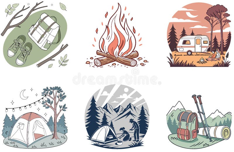 Camping Bundle. Large Orange Backpack Adventure Collection ...