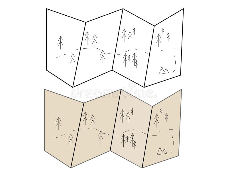 Camping cartoon map stock illustration. Illustration of challenge ...