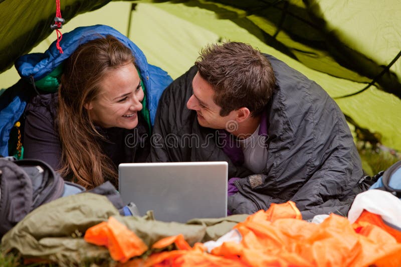Camping Computer stock image. Image of computer, friendship - 10932745
