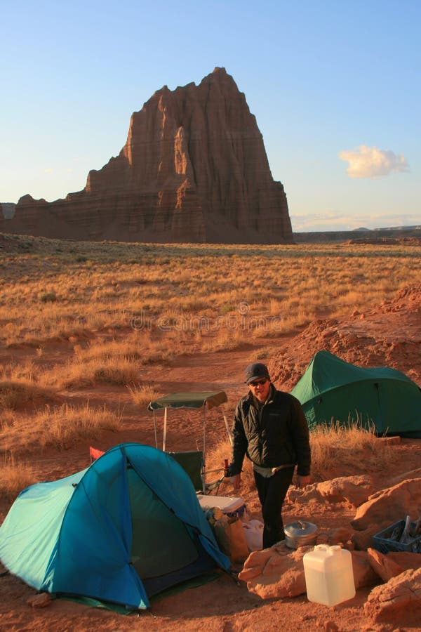 Camping in the desert stock image. Image of vast, redrock - 5347045