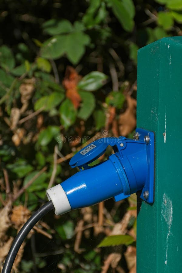 Camping Electrical Connection Box Plugged in Stock Photo - Image of ...