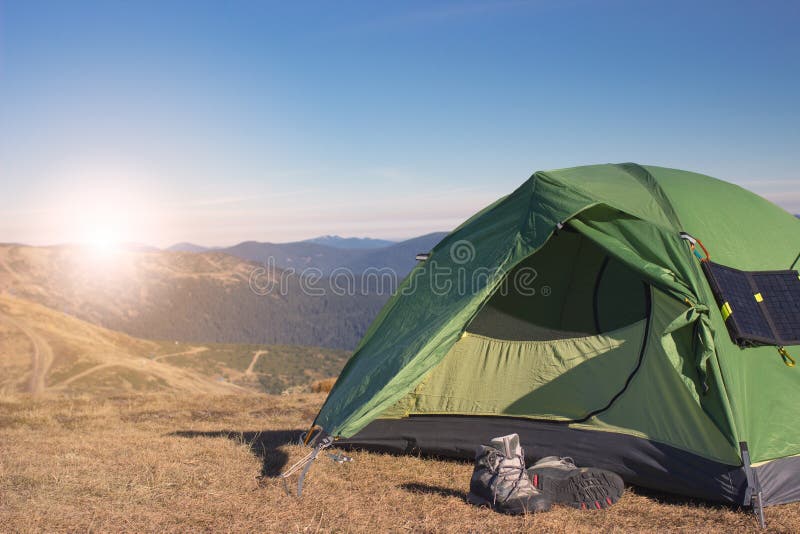 Camping Elements Equipment . Stock Image - Image of adventure, luggage ...
