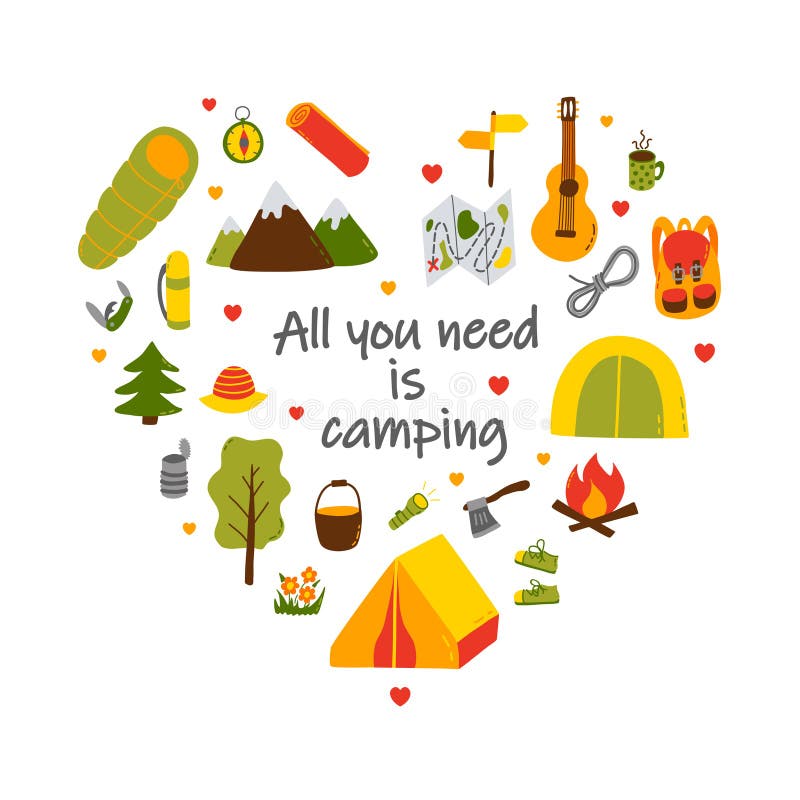 Camping Essentials Collection. Fun and Adventure in the Great Outdoors ...