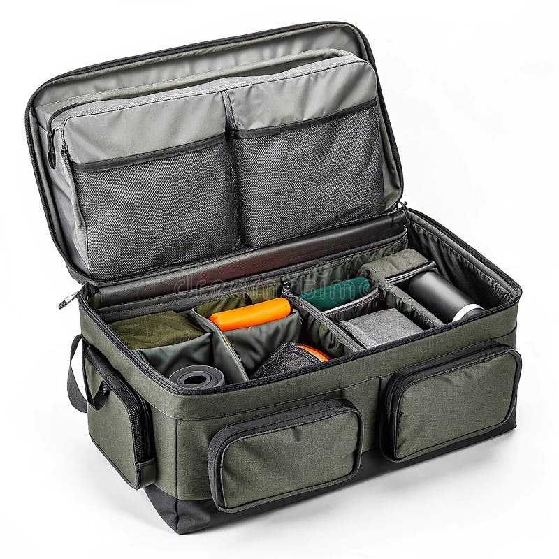 Camping Gear Organizer Bag with Compartments Stock Illustration ...