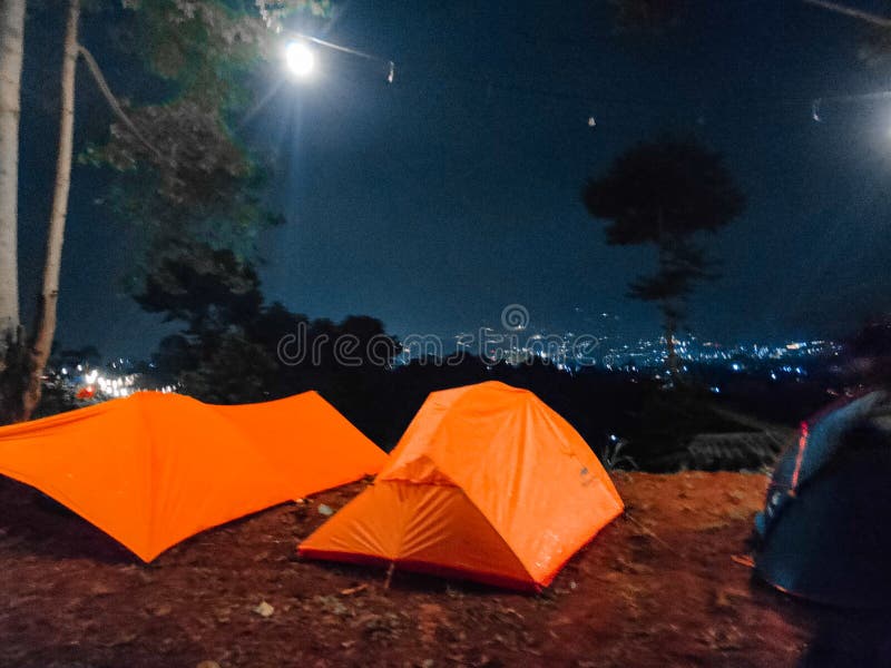 Camping Ground Month Star Light Stock Image - Image of star, light ...