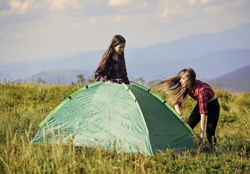 Camping Hiking. Teamwork Concept. Hiking Activity. Helpful To Have ...