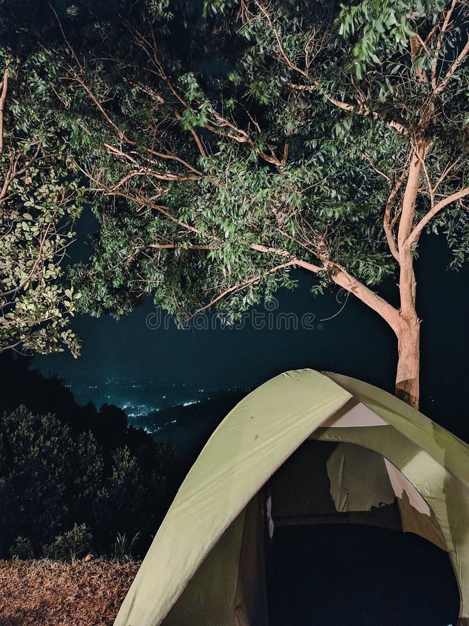 Camping in the hill stock photo. Image of hill, campsite - 280461622