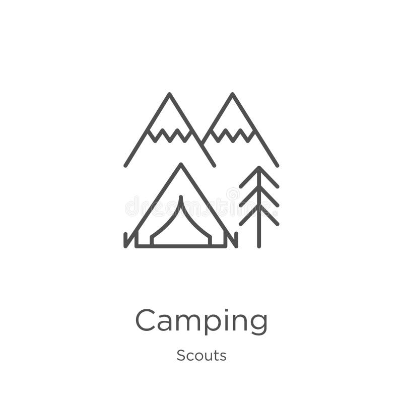 Camping Icon Vector from Scouts Collection. Thin Line Camping Outline ...