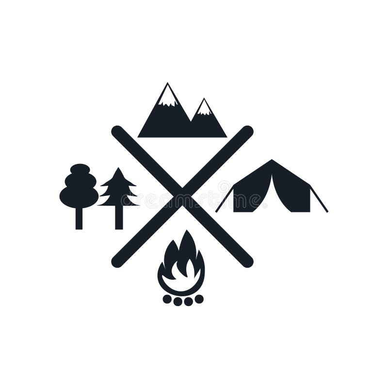 Camping Icon Vector Sign and Symbol Isolated on White Background ...