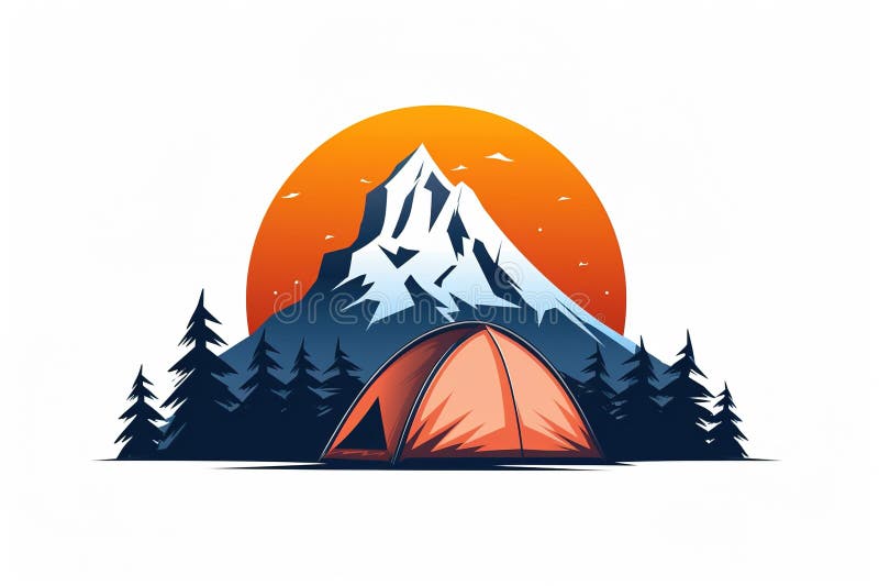 Camping Logo Icon stock illustration. Illustration of hiking - 291424929