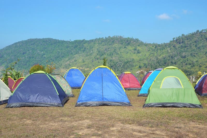 Camping on the mountain stock photo. Image of protection - 149201596