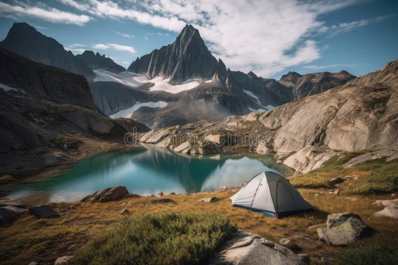 Camping in the Mountains, with Crystal Clear Lakes and Towering Peaks ...
