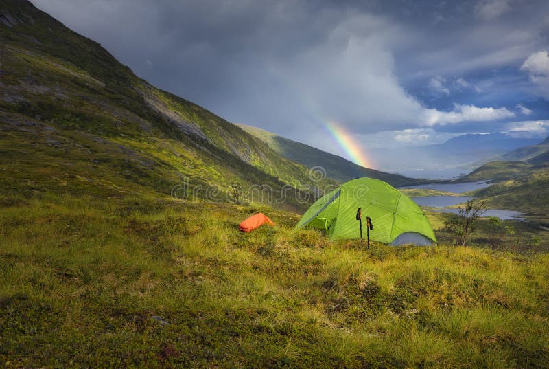 Camping in the nature. stock photo. Image of leisure - 126431602