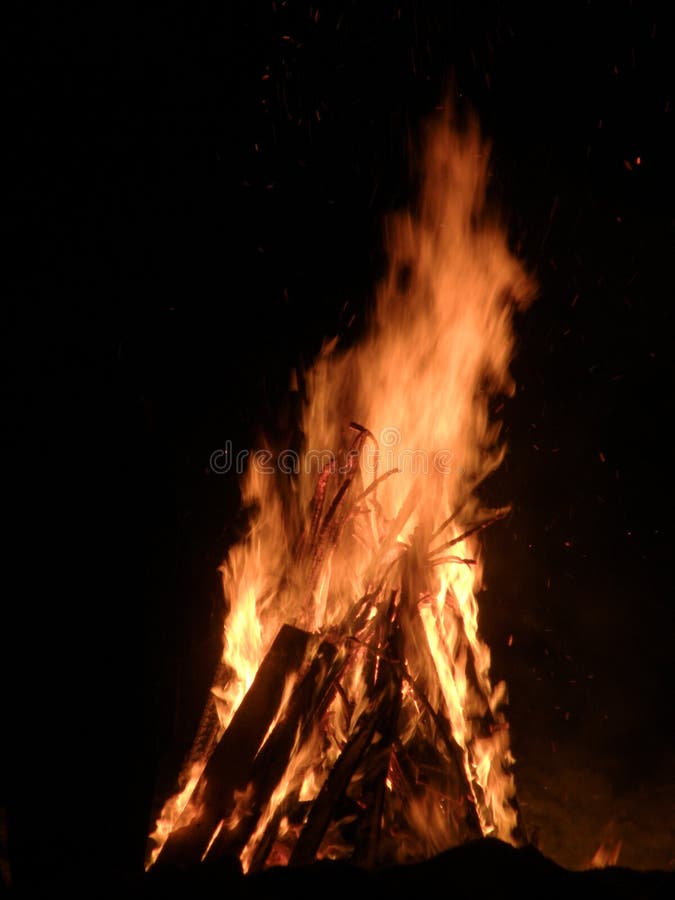 Camping open fire stock photo. Image of camping, evening - 224478032