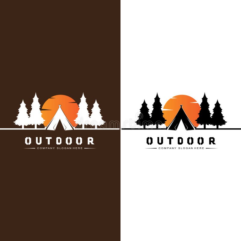 Camping/outdoor Logo Icon Vector. Concept Retro Illustration Design ...