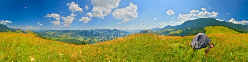 Camping stock photo. Image of panorama, season, meadow - 62552812