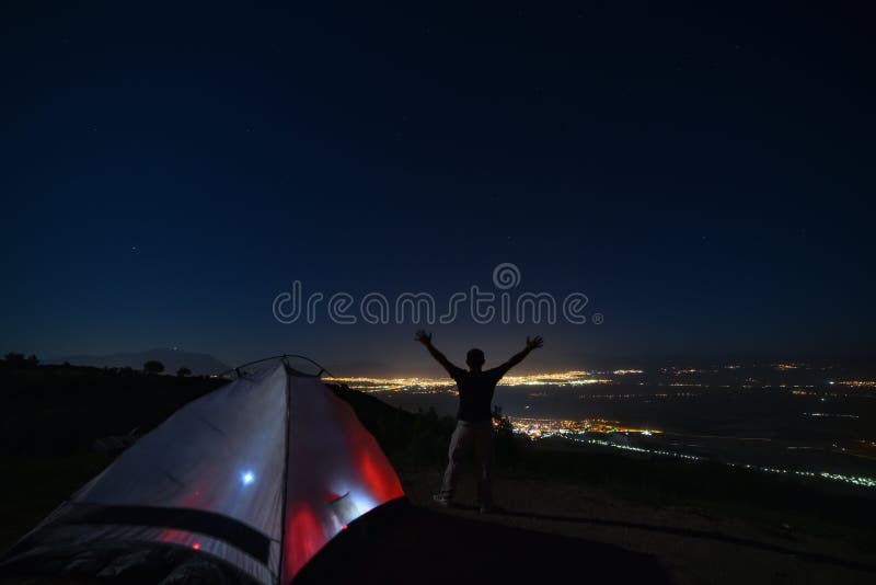 Camping in Remote Locations from the City Stock Image - Image of ...