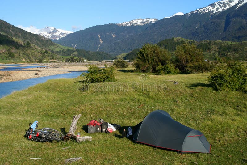 Camping stock photo. Image of dome, relaxation, trees - 12688702