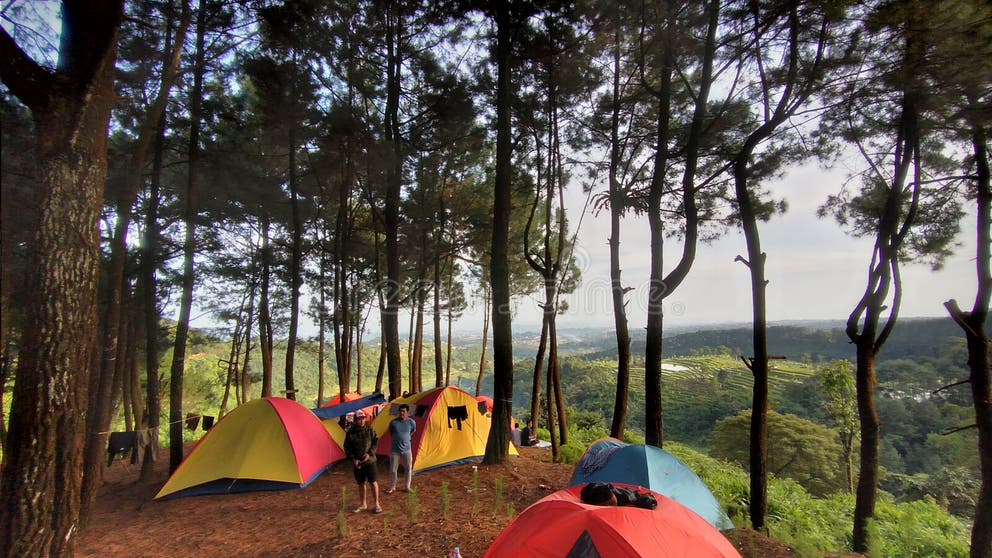 Camping on Si Kabayan Hill, Bogor, West Java Editorial Stock Image - Image of kabayan, bogor ...