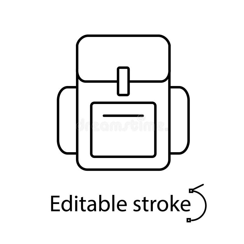 Camping Simple Backpack Outline Icon. School Bag. Hiking Design ...