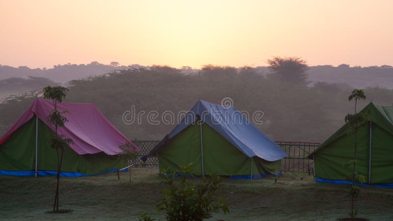 Camping Site during the Day Break Stock Photo - Image of sunset, rest ...