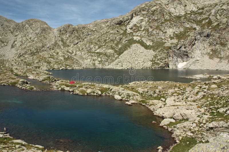 Camping in Spanish Pyrenees Stock Photo - Image of pyrenees, modest ...