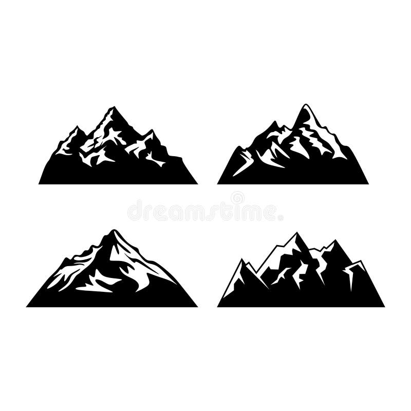 Camping Symbols. Abstract High Mountain Icon Set. Stock Vector ...
