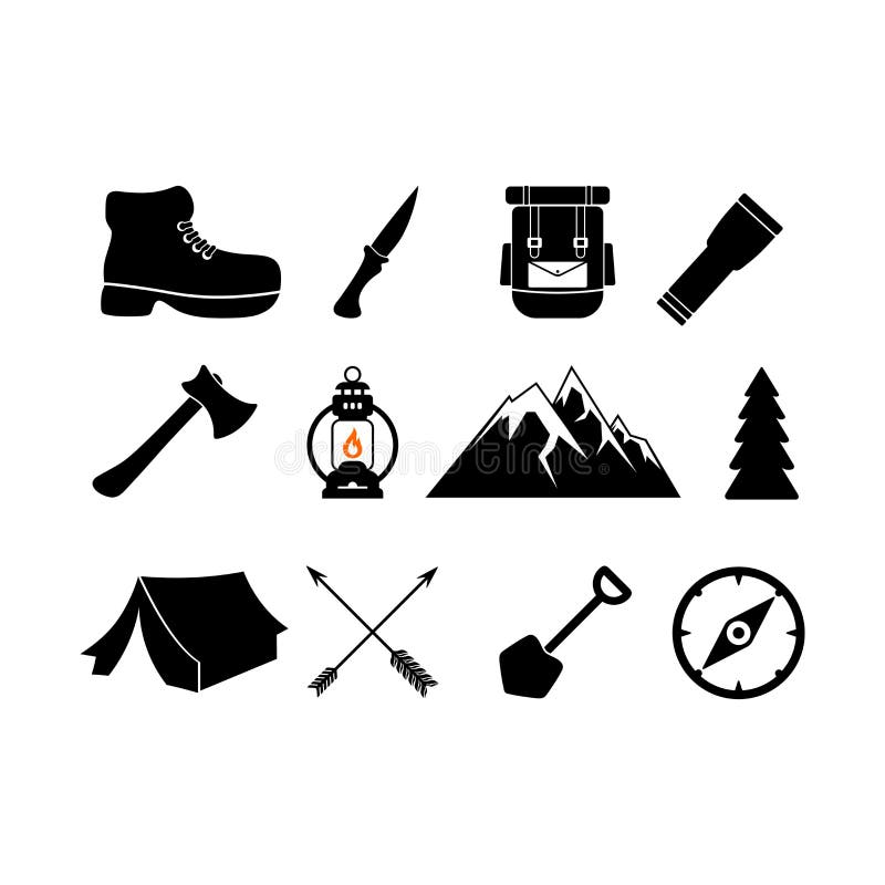 Camping symbols stock vector. Illustration of icon, patch - 29530748