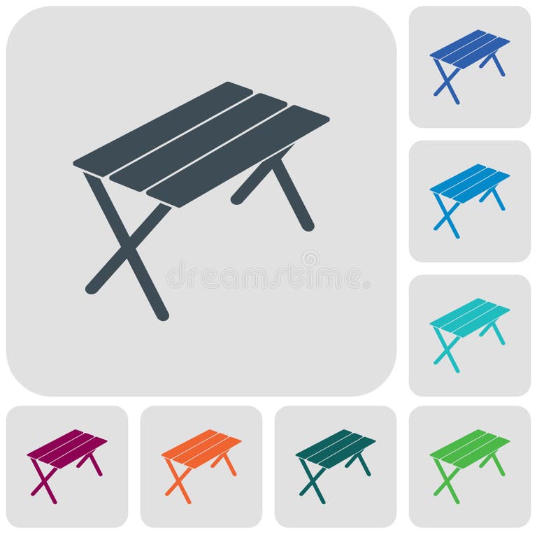 Camping table icon stock vector. Illustration of umbrella - 119306461