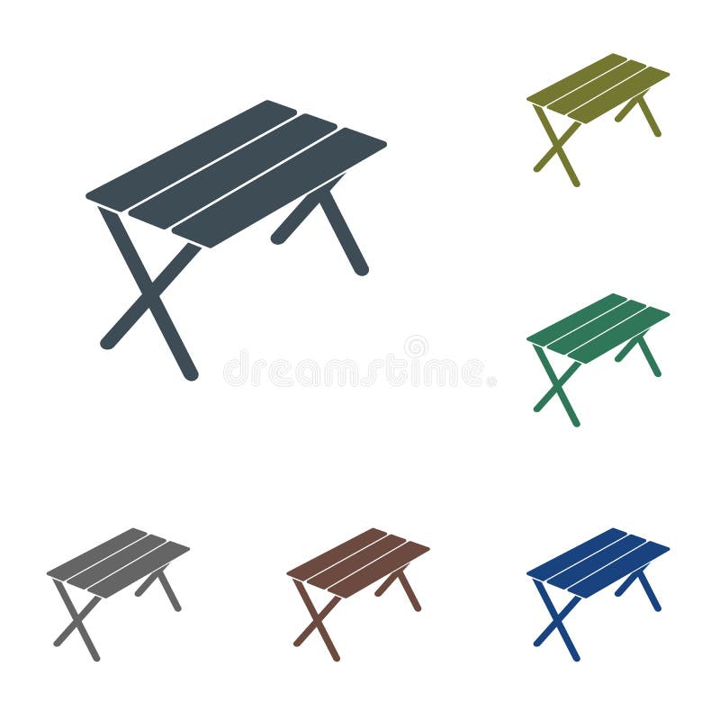 Camping table icon stock vector. Illustration of furniture - 107873542