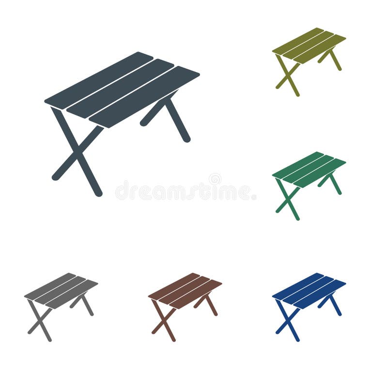 Camping table icon stock vector. Illustration of furniture - 107873542