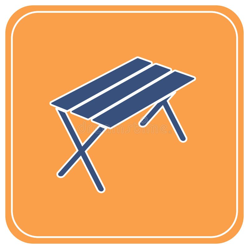 Camping Table And Stool Icon Stock Vector - Illustration of element ...
