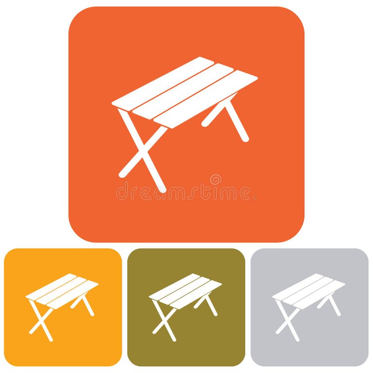 Camping table icon stock vector. Illustration of graphic - 90141631
