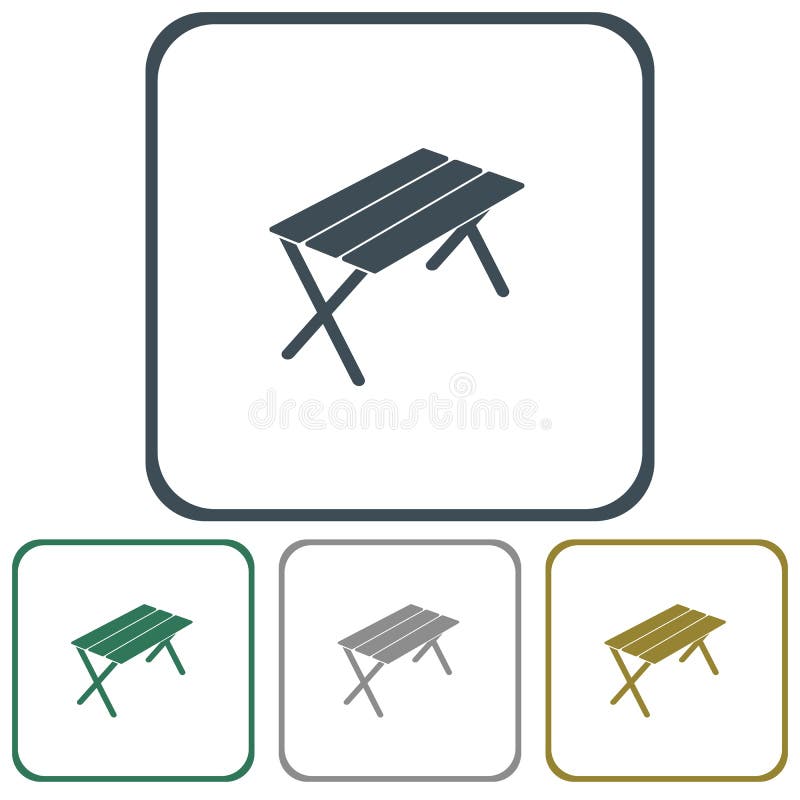 Camping table icon stock vector. Illustration of furniture - 107873542