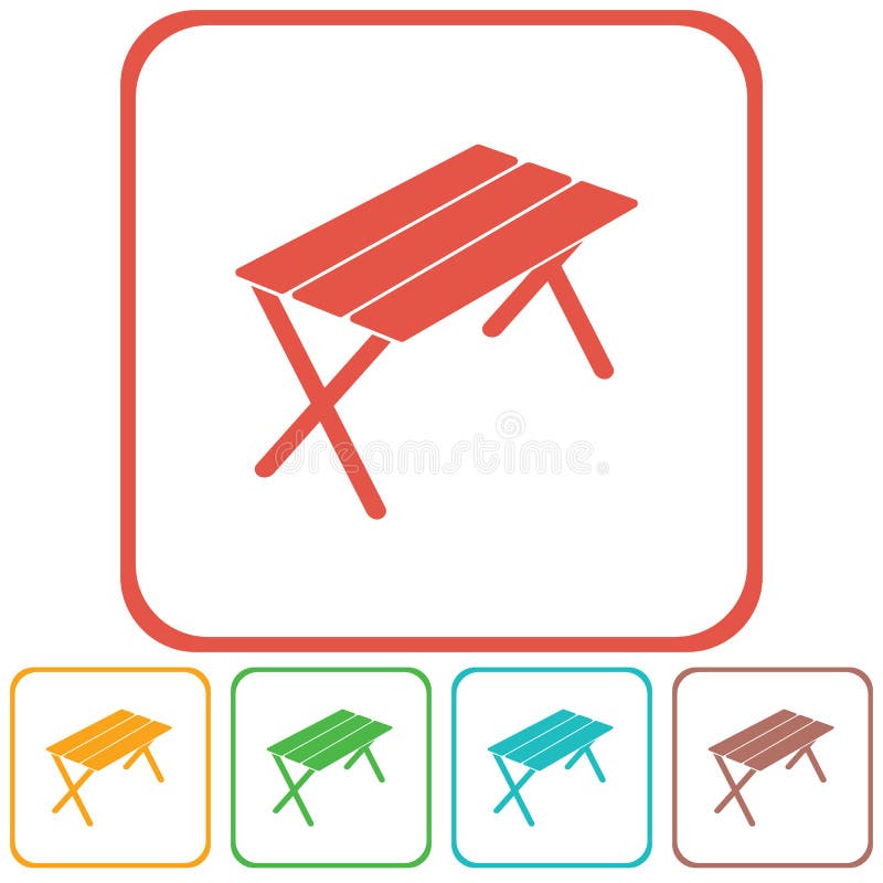 Camping table icon stock vector. Illustration of graphic - 95234312