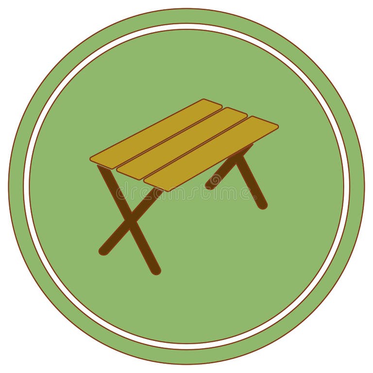 Camping table icon stock vector. Illustration of bench - 127716132