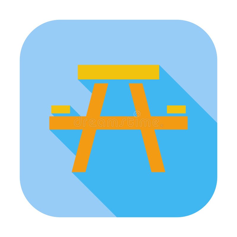 Camping Table and Chair Vector Set. Summer Picnic Leisure Cartoon ...