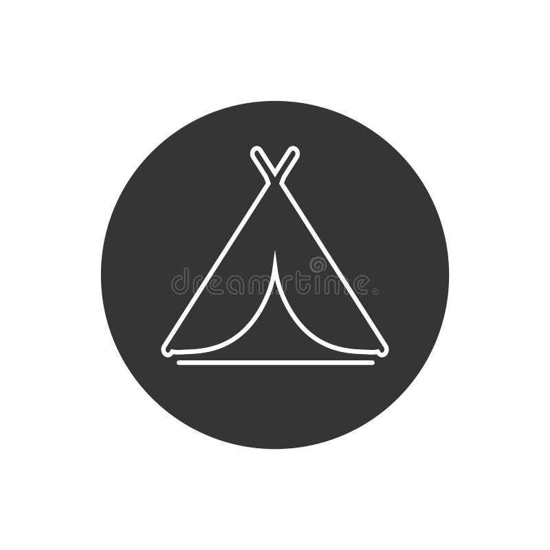 Camping Tent Symbol Line Icon. Vector in Modern Flat Stock Vector ...