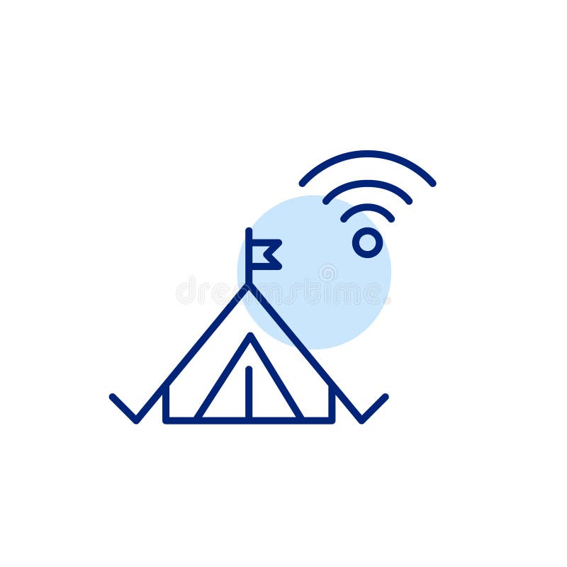 Camping Tent and Wi-fi Symbol. Campsite with Digital Access. Pixel ...