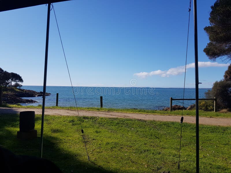 Camping view sea stock photo. Image of adventist, sunshine - 170442610