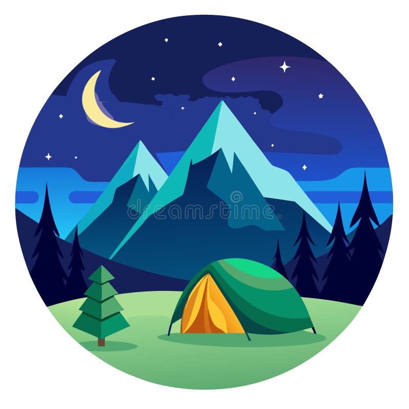 Camping in Wild with Tent and Stunning Aurora Light at Night. Stock ...