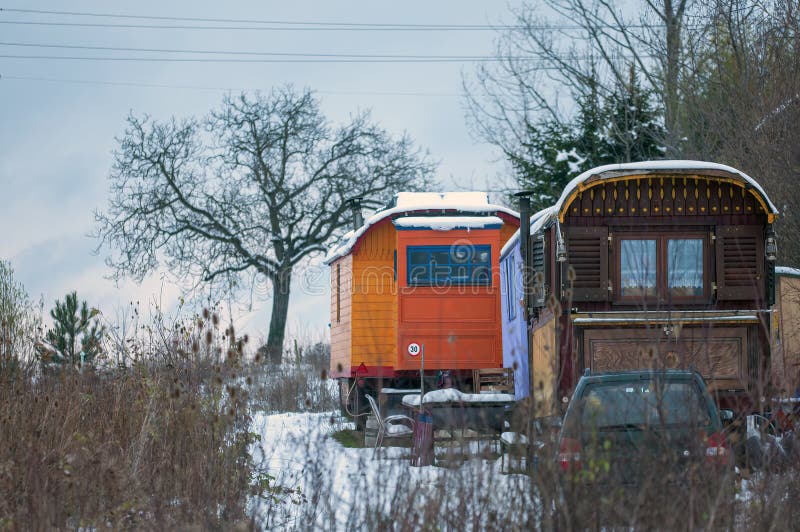 Camping in winter stock photo. Image of landscape, blanket - 209509650