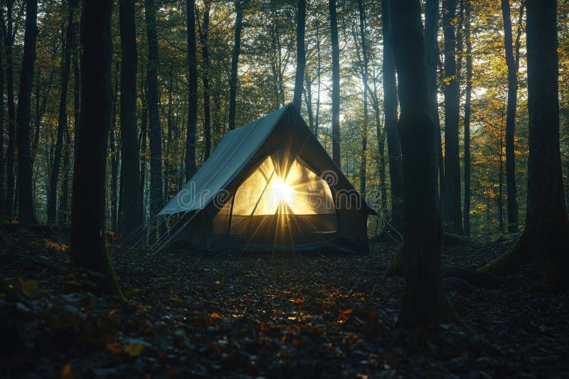 Camping in the Woods stock photo. Image of wilderness - 363389080