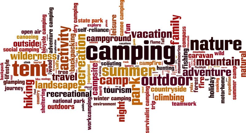 Summer Camp word cloud stock illustration. Illustration of friendship ...