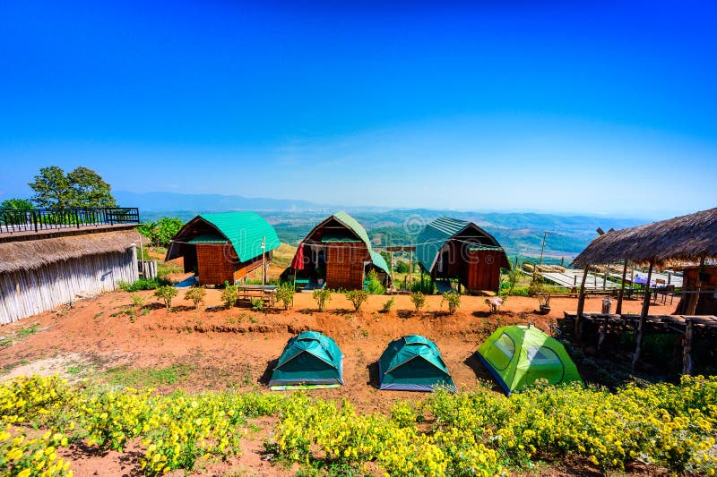 Camping Yard at Doi Sa Ngo Viewpoint Stock Image - Image of sango ...