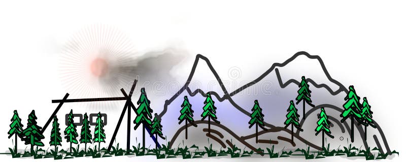 Camping Zone with Nature Mountain View in the Morning Stock ...