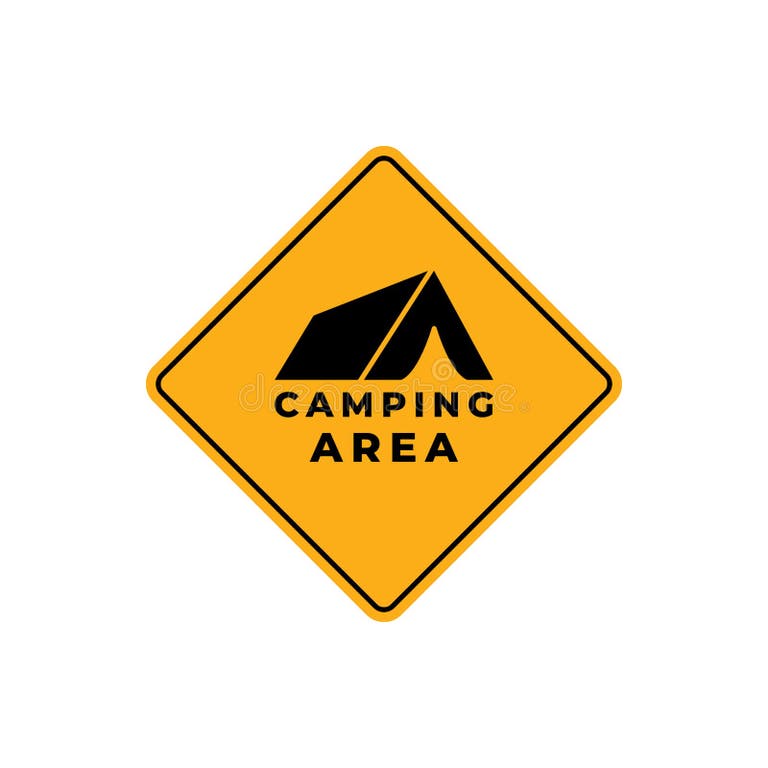 CAMPING ZONE Sign. Camping Place Sign Isolated on White . Vertical ...