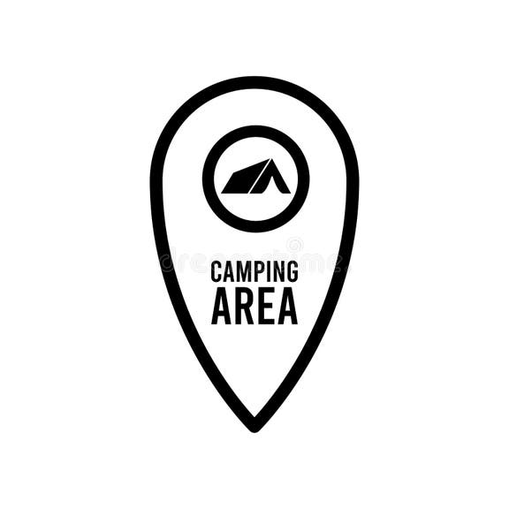 CAMPING ZONE Sign. Camping Place Sign Isolated on White . Vertical ...